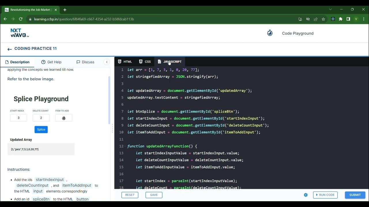 Splice Playground | Coding Practice 11 | Todos Application 3 | NxtWave | ccbp 4.o - YouTube