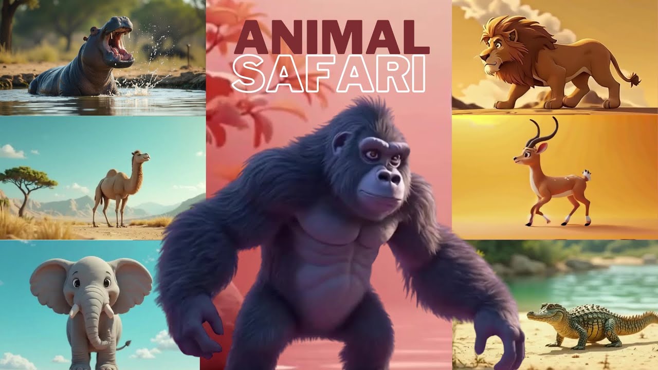 Safari Animal Sounds Song | Fun Nursery Rhyme for Kids - Learn Animal ...