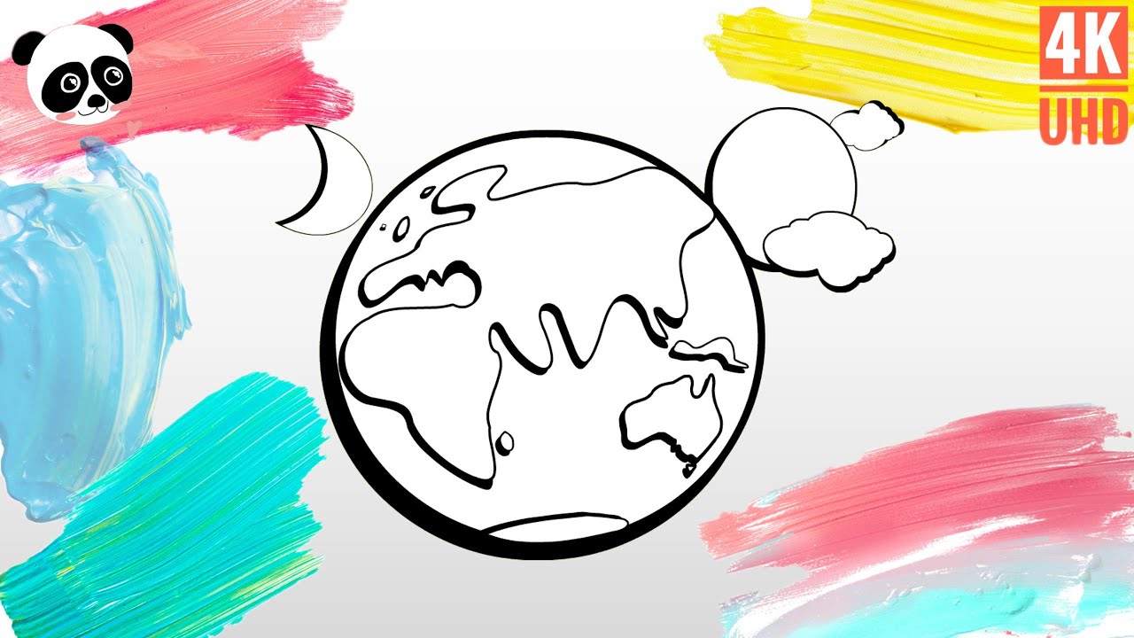 How to draw The Earth drawing tutorial | learn to draw the earth | 4K ...