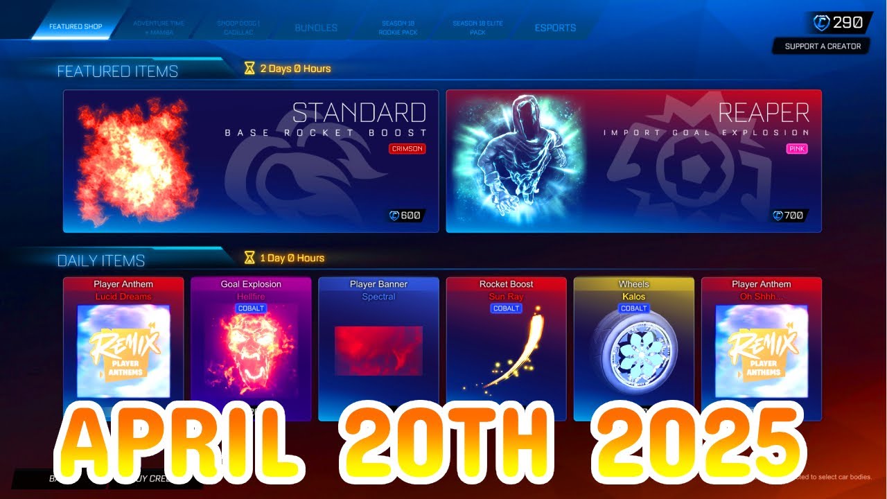 Rocket League ITEM SHOP Daily #200 (20th April 2025) CRIMSON STANDARD ...
