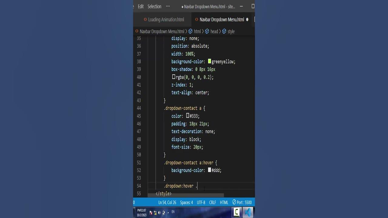 Navbar Dropdown Menu in HTML and CSS Shorts - YouTube