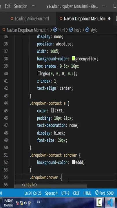 Navbar Dropdown Menu in HTML and CSS Shorts - YouTube