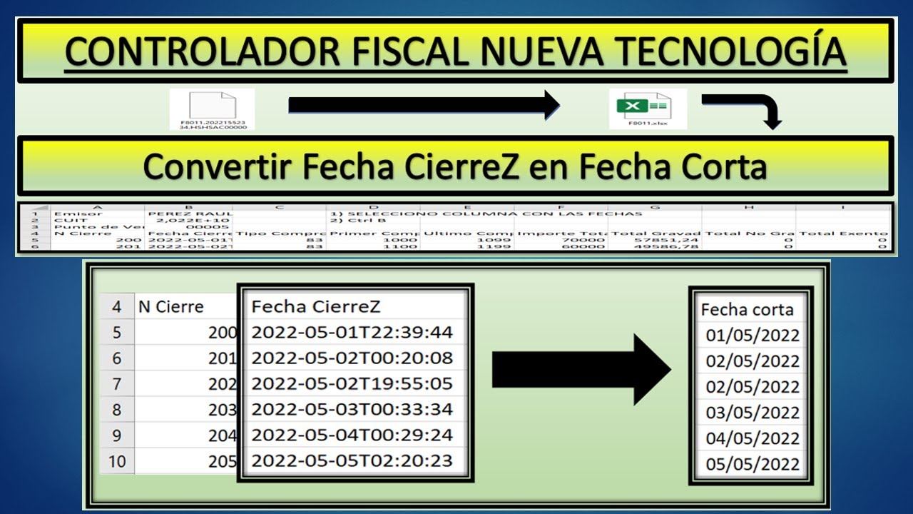 Controlador fiscal de nueva tecnología F8011 excel - YouTube