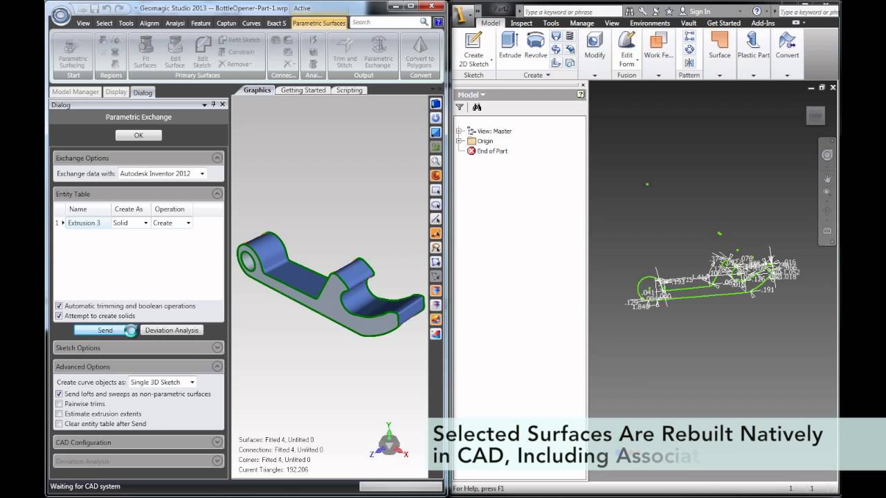Geomagic Studio 2013 - Parametric Exchange - YouTube