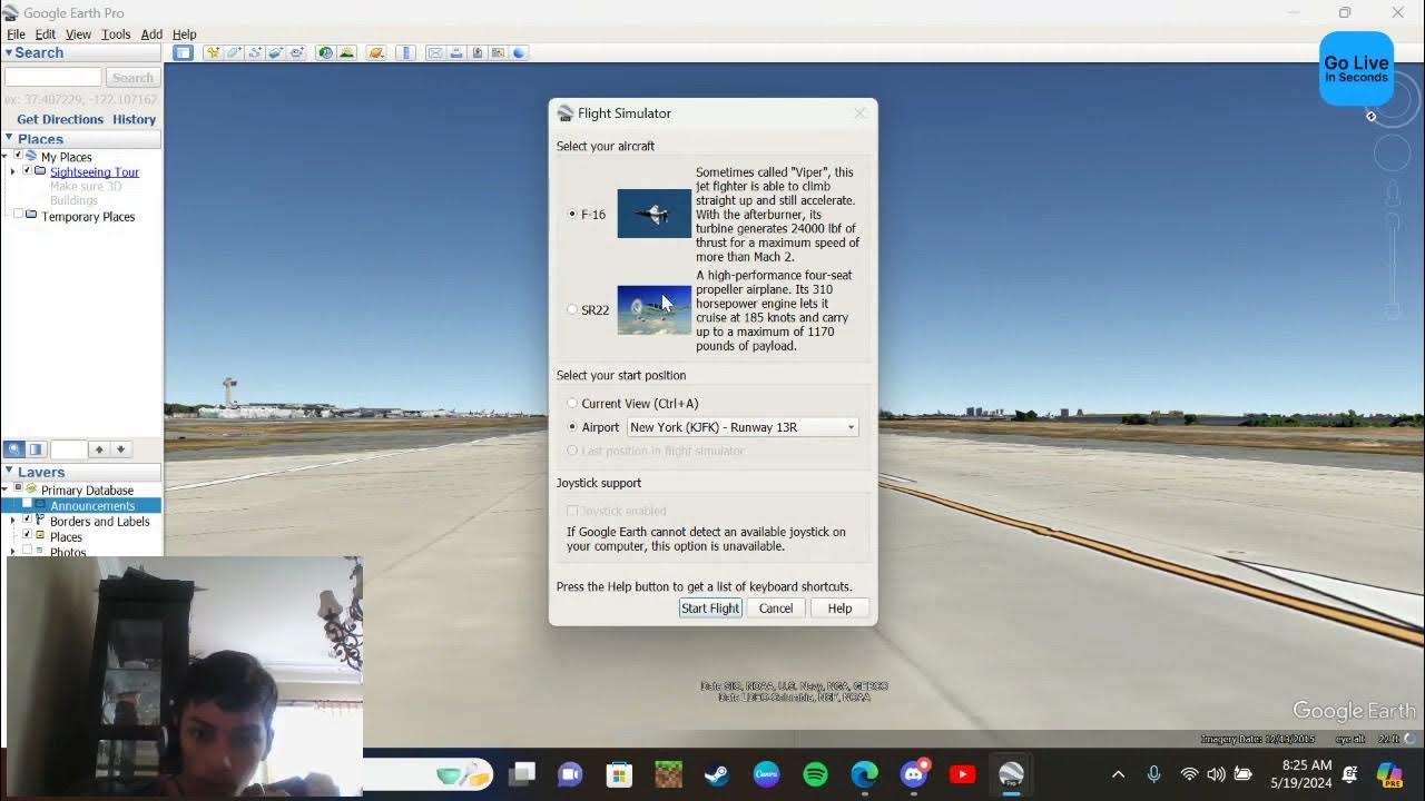 Google Earth Pro Flight Sim Tutorial - YouTube