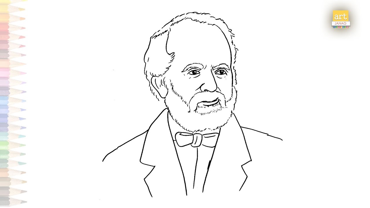 Wilhelm Eduard Weber drawings easy | Portrait outline sketches | How to ...