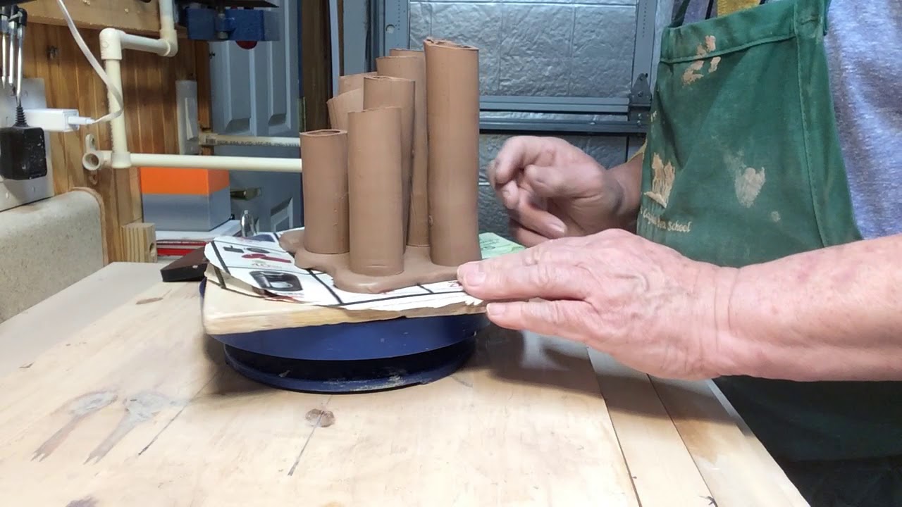 FREDDIE'S POTTERY EXTRUDING USING HOMEMADE 3D DIE. - YouTube