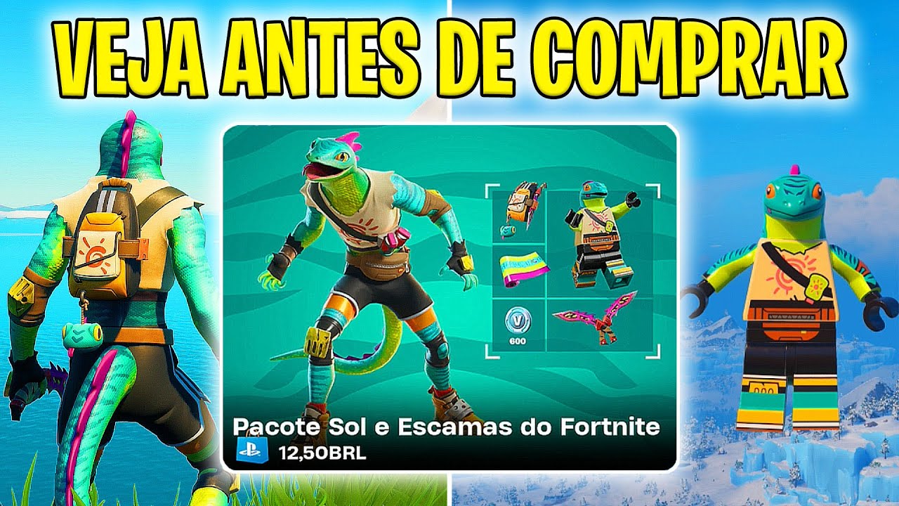 VEJA ANTES DE COMPRAR SKIN TIXO (PACOTE SOL E ESCAMAS DO FORTNITE ...
