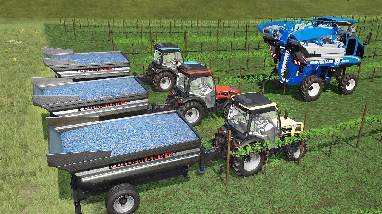 LAND OF GRAPES! NEW VINEYARD! GRAPE HARVEST w/ NEWHOLLAND BRAUD and ...