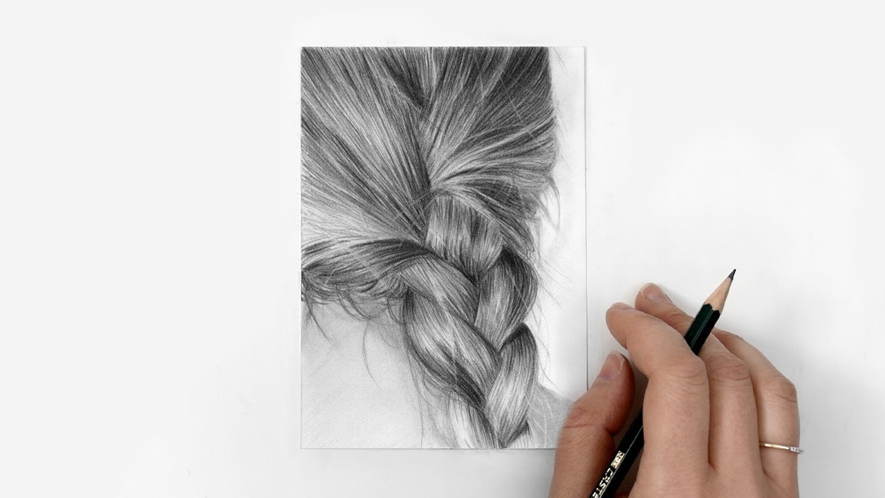 Drawing Realistic Hair - Braid - YouTube