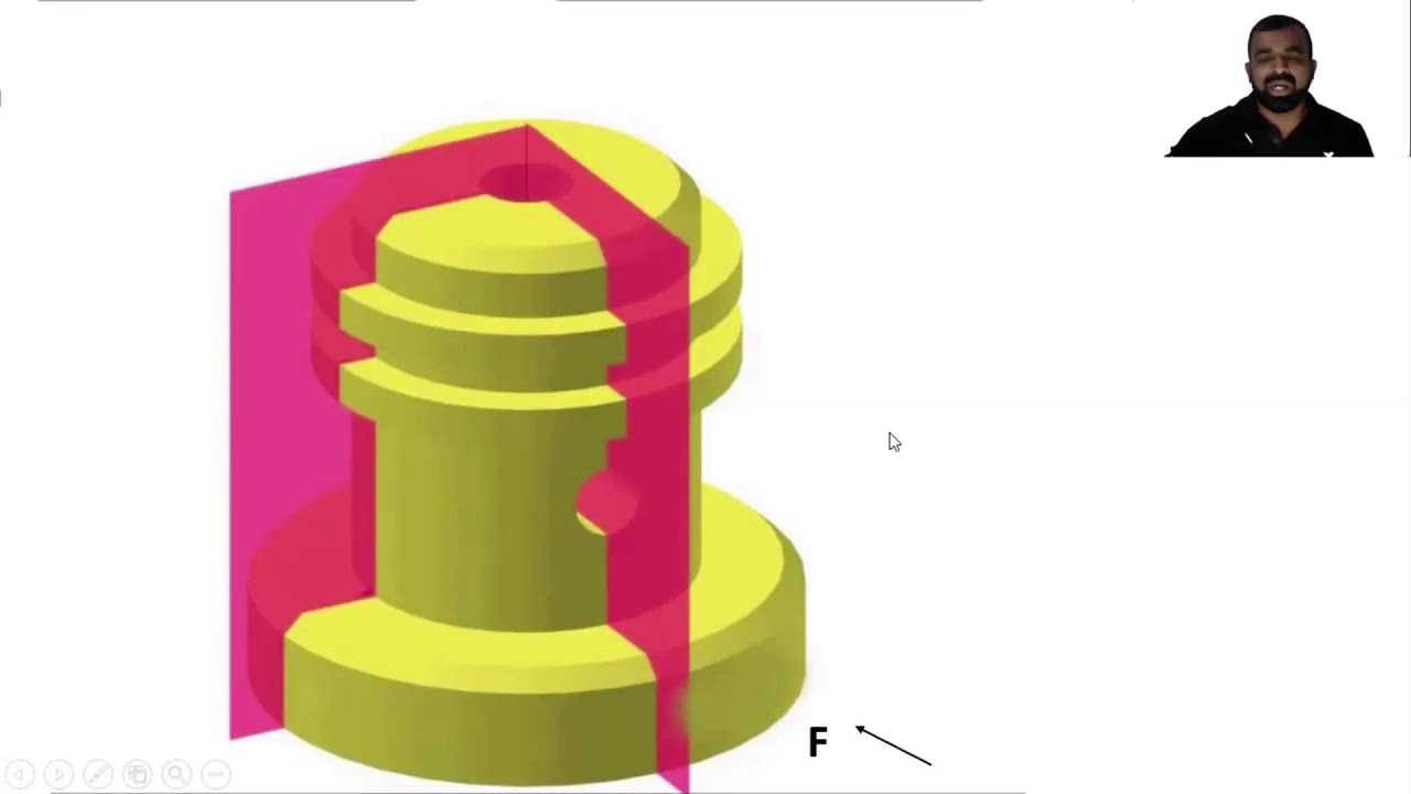 ENGINEERING DRAWING III --Half Sectional View 1--CLASS-14 - YouTube
