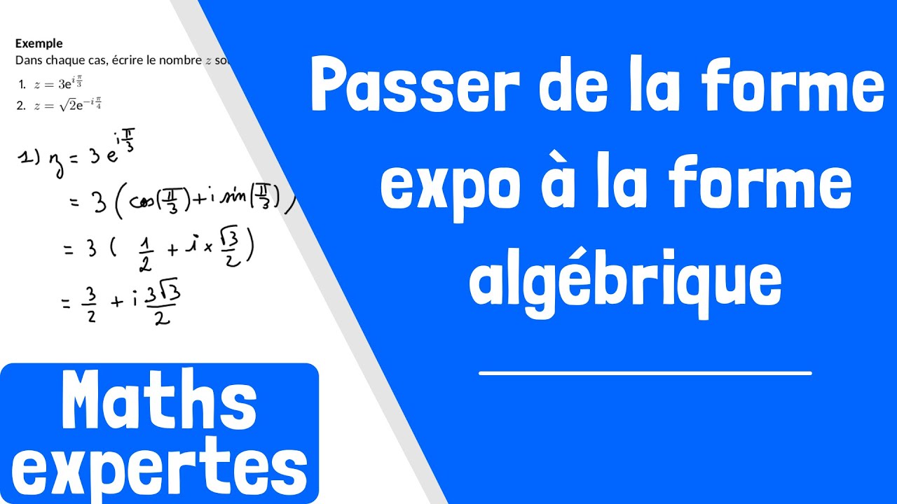 Comment passer de la forme exponentielle à la forme algébrique ? - YouTube