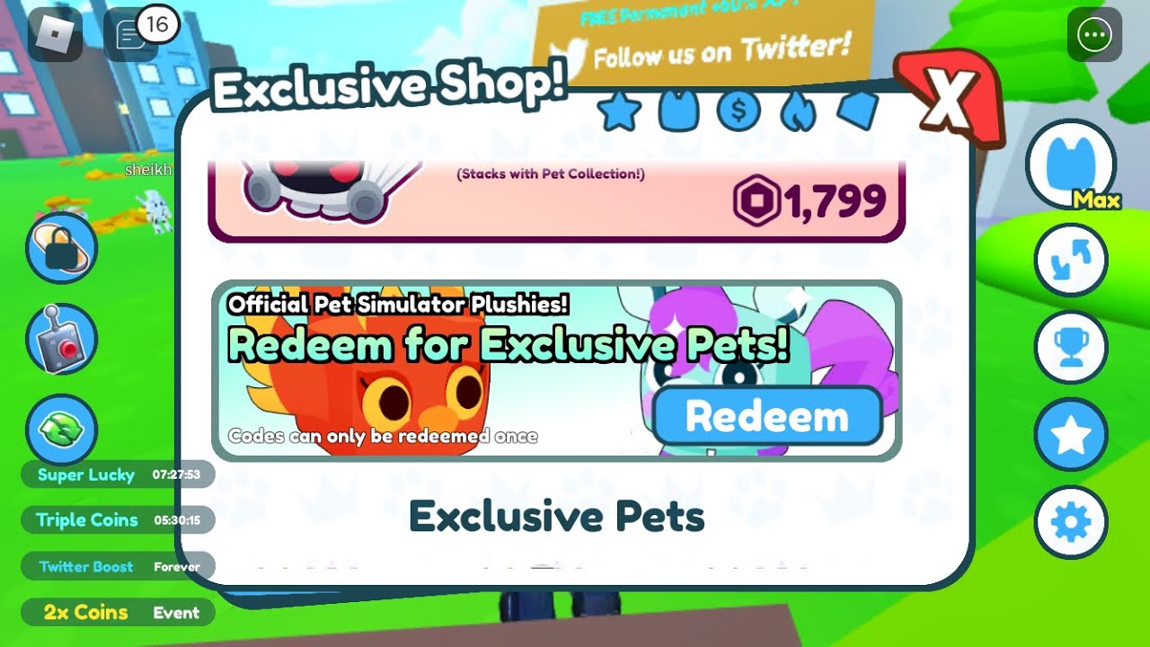 Pet simulator merch codes - YouTube