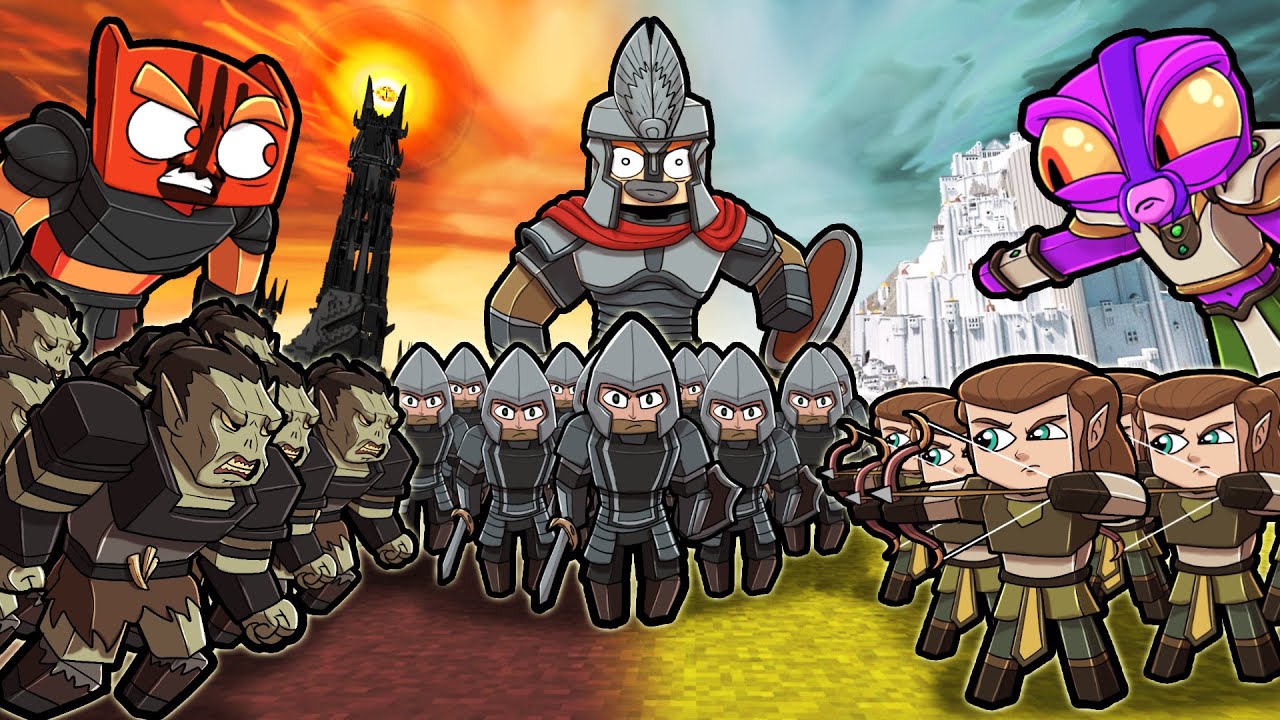 LORD of the RINGS MAP WARS in Minecraft! (Gondor vs Mordor vs Elves ...