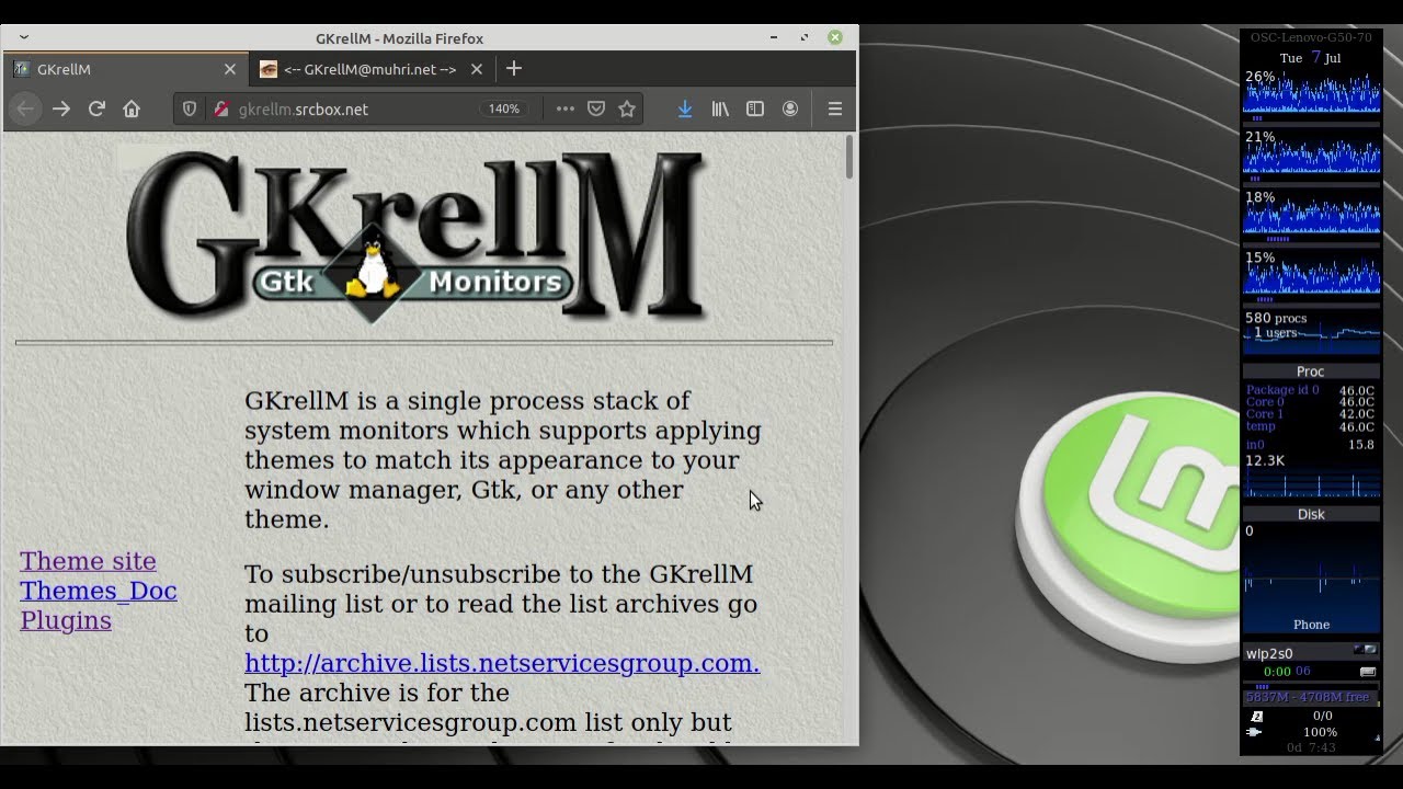 GKrellM The Cool Stacked Monitor For You Desktop - YouTube