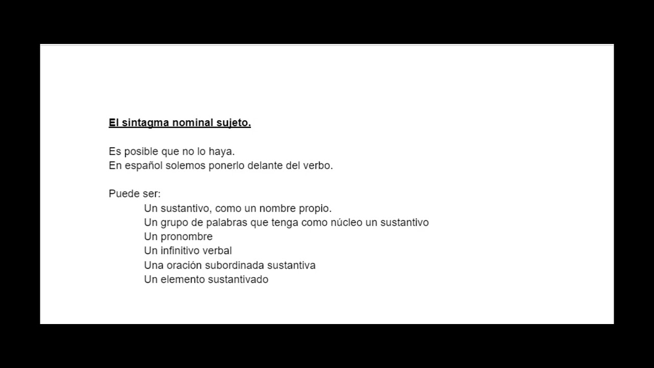El sujeto léxico y la concordancia - YouTube