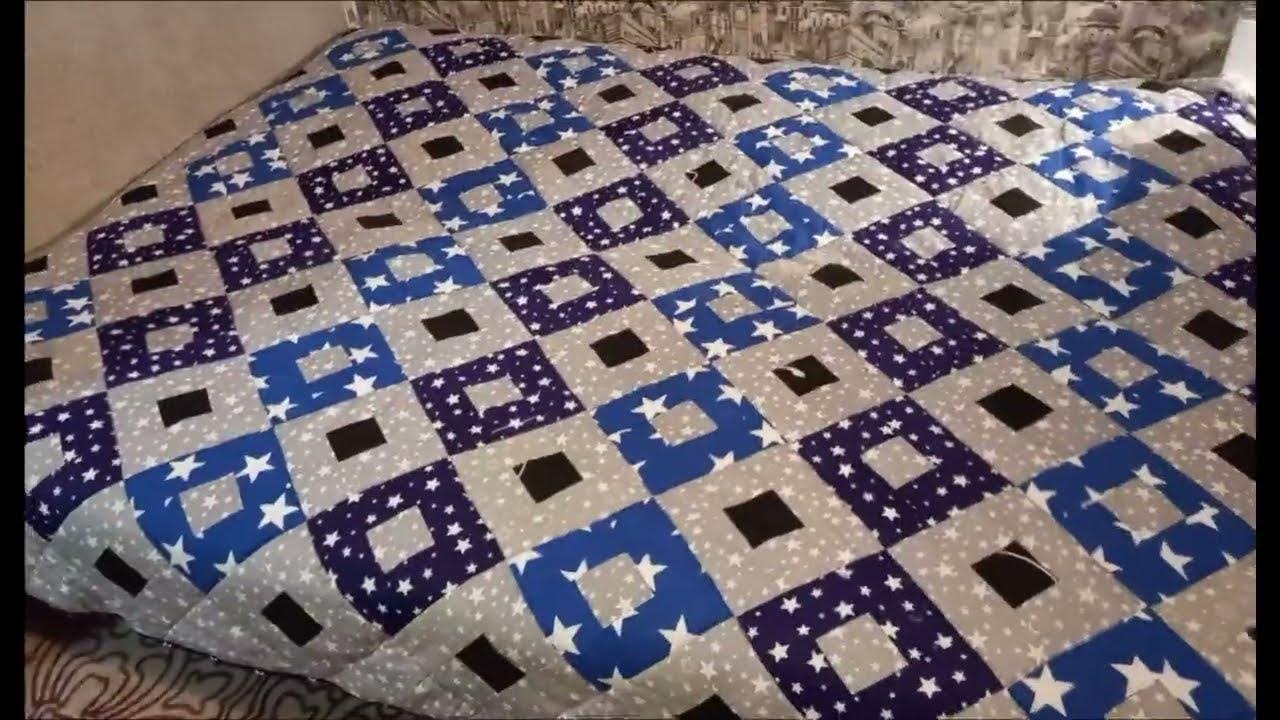 лоскутное одеяло, покрывало из мелких лоскутов - YouTube