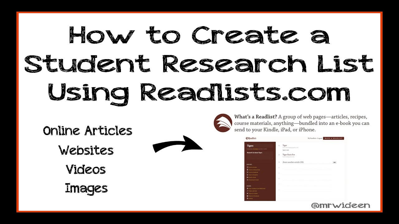 How to Create a Research List Using Readlists.com - YouTube