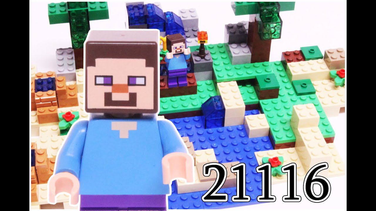 Steve Builds LEGO Minecraft Crafting Box 21116 Stop Motion Building ...