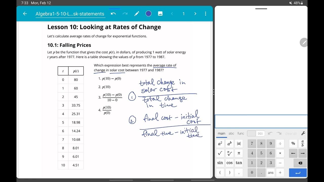 IM Algebra 1 Unit 5 Lesson 10 Activity 1 Question 1 Part 1 - YouTube