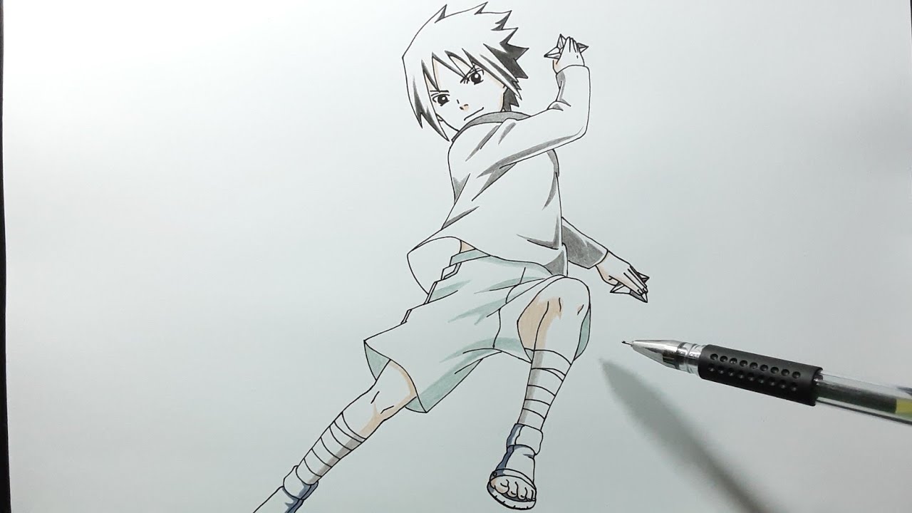 How to draw Sasuke Uchiha | step by step - YouTube