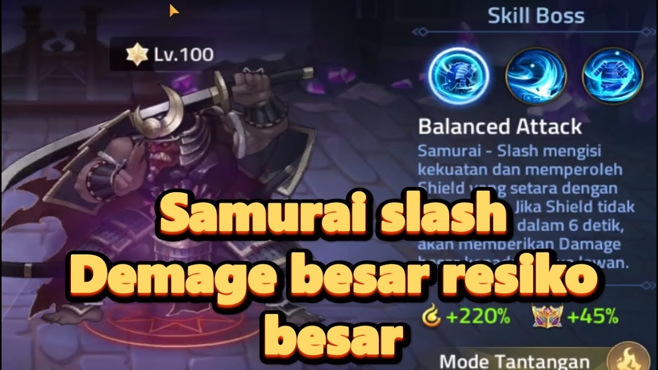 Guild boss Samurai slash mode elit demage besar resiko besar - Mobile legends adventure - YouTube