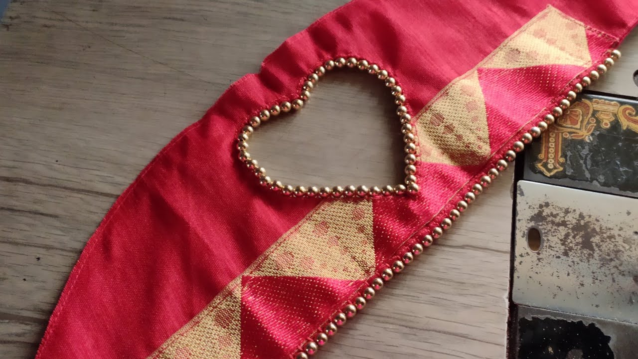 Heart shape sleeves design with pearls . - YouTube