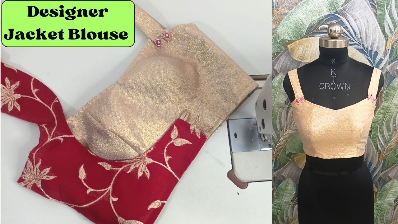 Jacket blouse cutting and stitching || Jacket wala blouse design ...