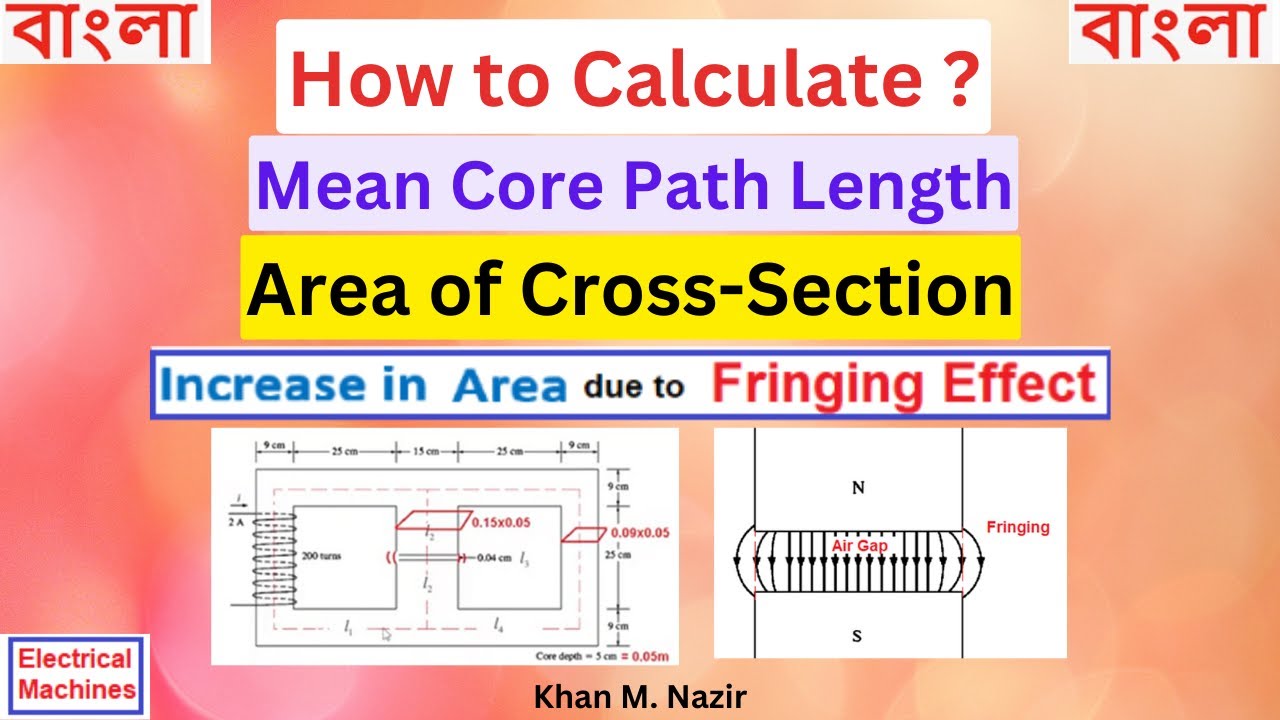 How to Calculate Core Mean Path Length, Area of Cross-Section, & Effect of Fringing (Examples ...
