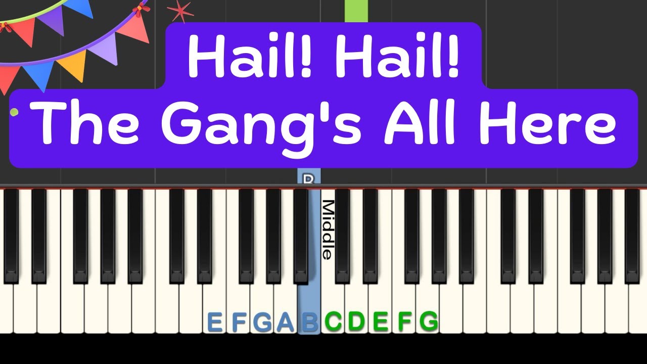 Easy Piano Tutorial: Hail Hail The Gang's All Here + free sheet music ...