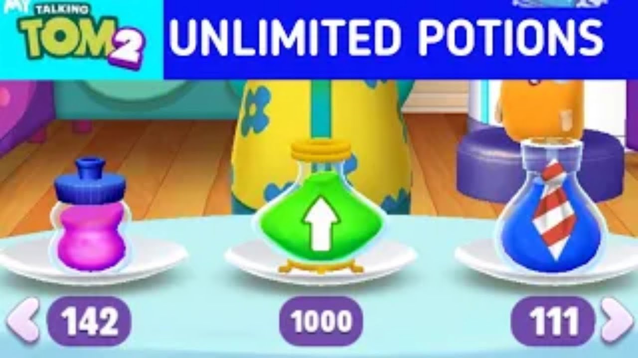 Unlimited Potions - My Talking Tom 2 - GAMEPLAY 4U - YouTube