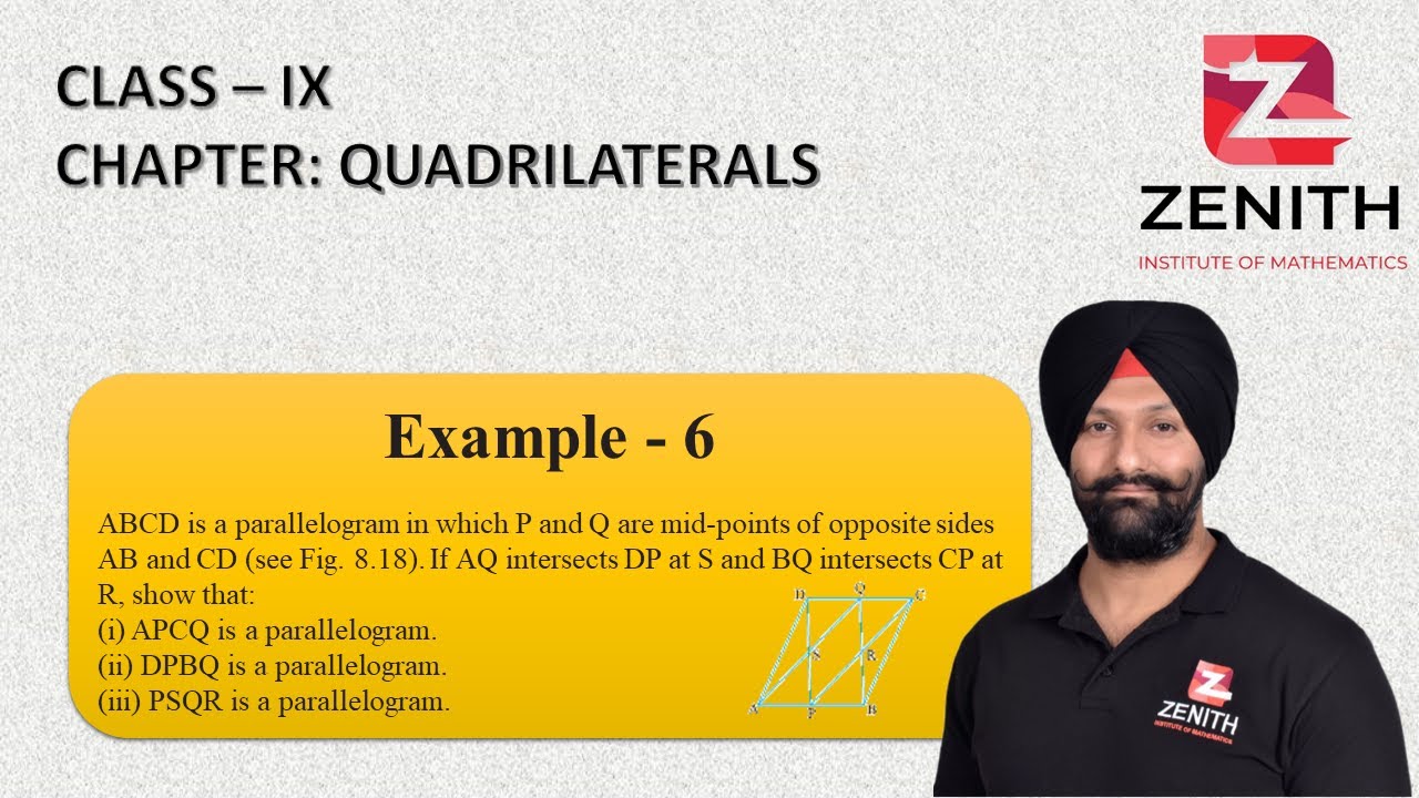 ABCD is a parallelogram in which P and Q are mid-points of opposite ...