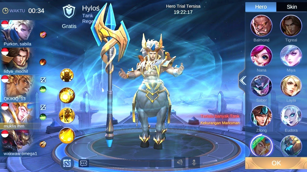 Hero hylos..mobile legends - YouTube