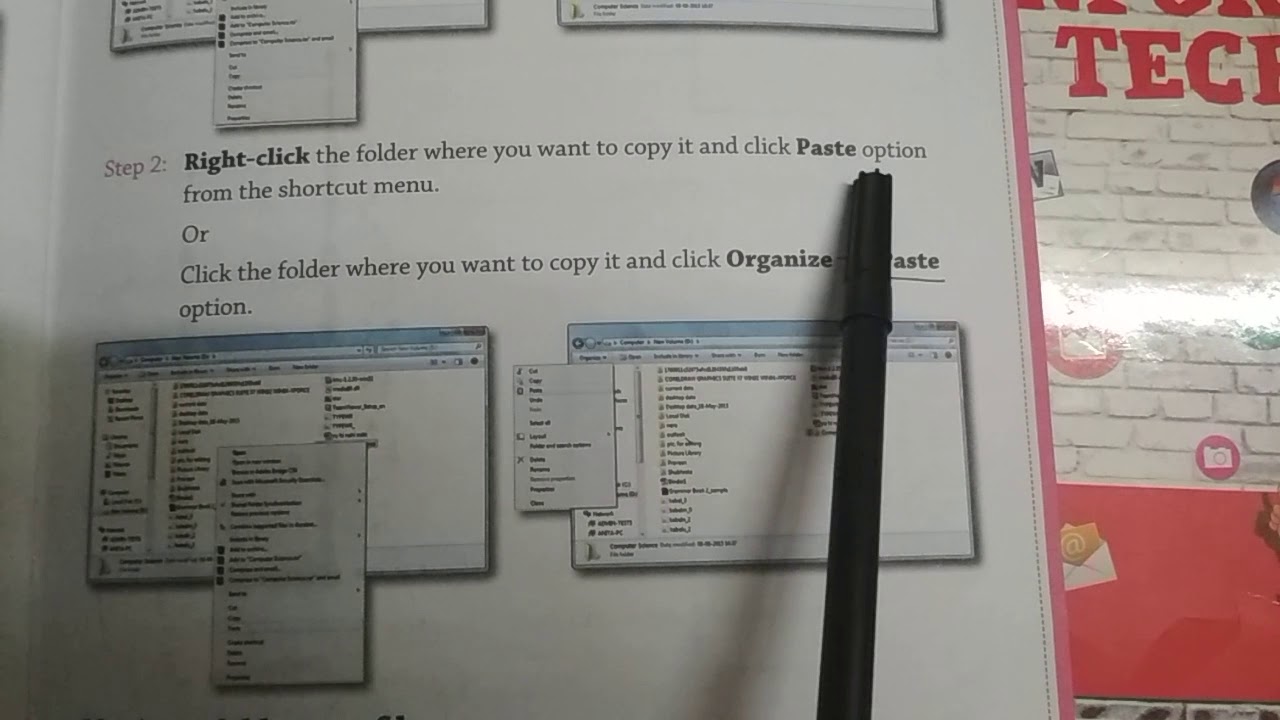 Windows 7, Coping & Moving a folder or a file for class 4 - YouTube