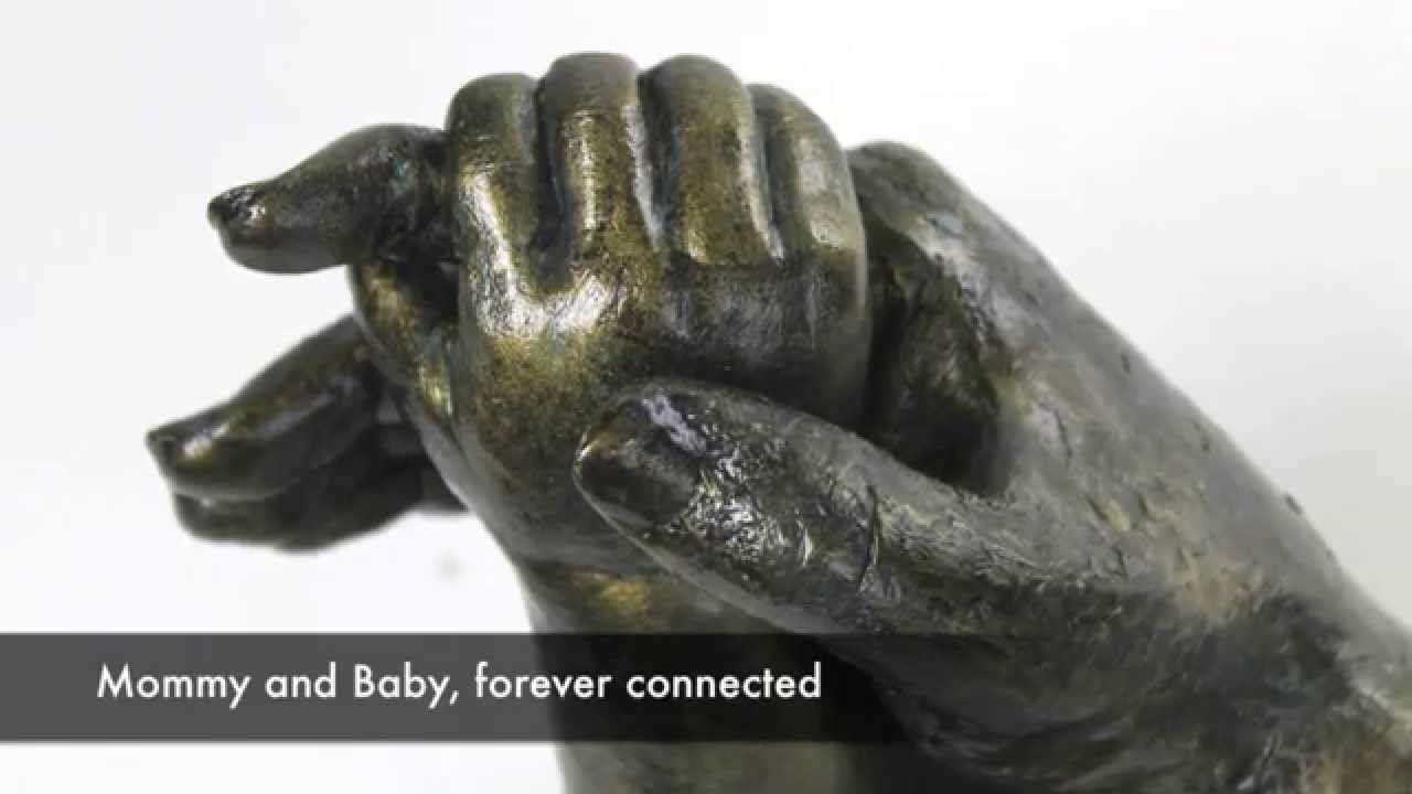 Mommy and Baby Bronze Hand Sculpture - YouTube