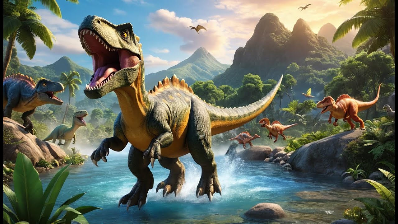 Row Row Your Dinosaur | Prehistoric Rowing Song for Kids | Fun Dino ...