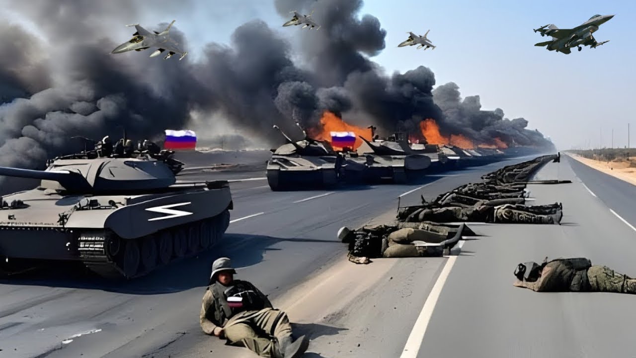 Russian T-90 tanks showered with missiles by US f-18 jets. Will the ...