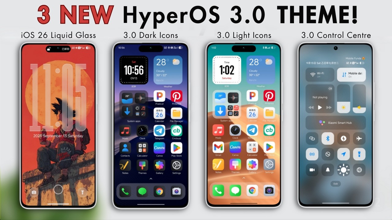 Customise Your Xiaomi With 3 HyperOS 3 New Themes - Global Users⚡ - YouTube