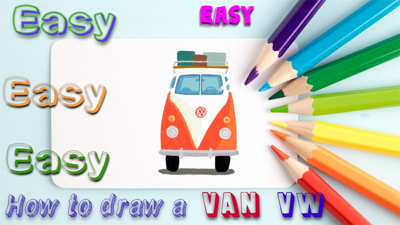 How to draw Volkswagen Kombi (T2) - Bullkid AR #Shorts - YouTube
