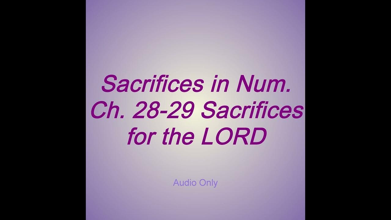Sacrifices in Num Ch 28 29 Sacrifices for the LORD - YouTube