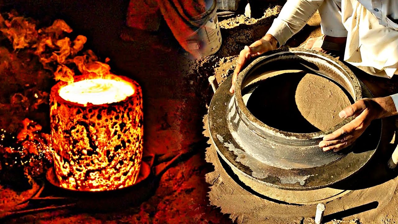How to melt the aluminum process for sand casting using furnace - YouTube