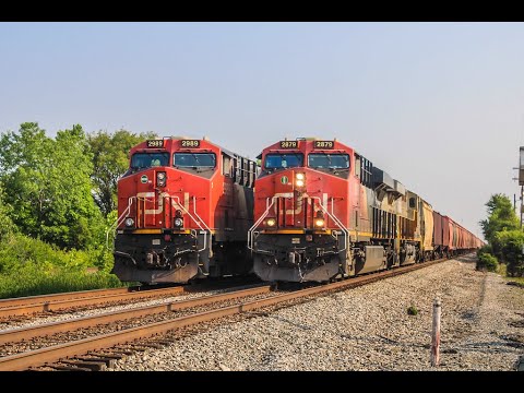 NS 62U Overtaking NS 6W4 with All CN Power in Clintonville, OH - YouTube