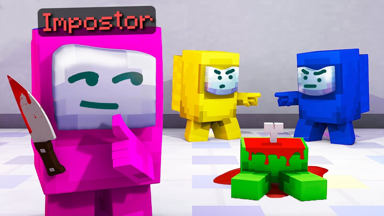 Jugué AMONG US en Minecraft 😂🔪 ¡Nadie sospechó de INVICTOR IMPOSTOR! #3 ...