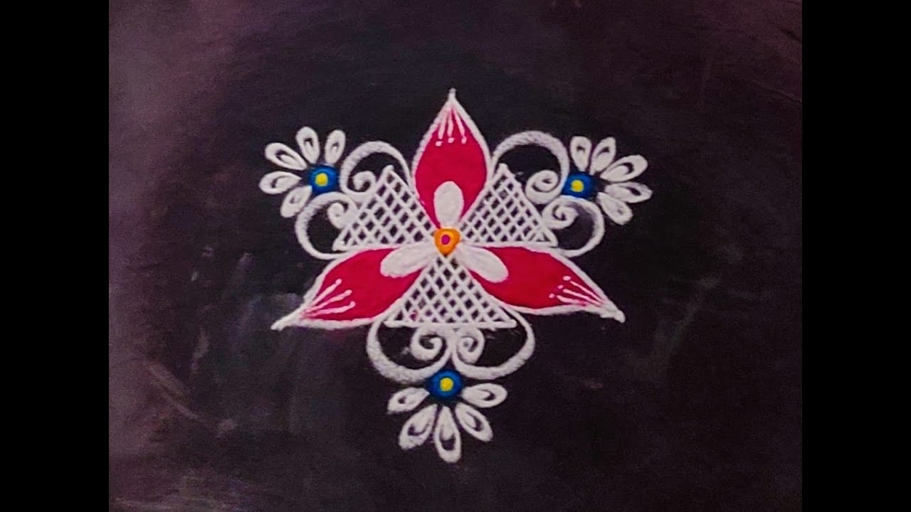 Very small rangoli with 3 to 2 dots ll - YouTube