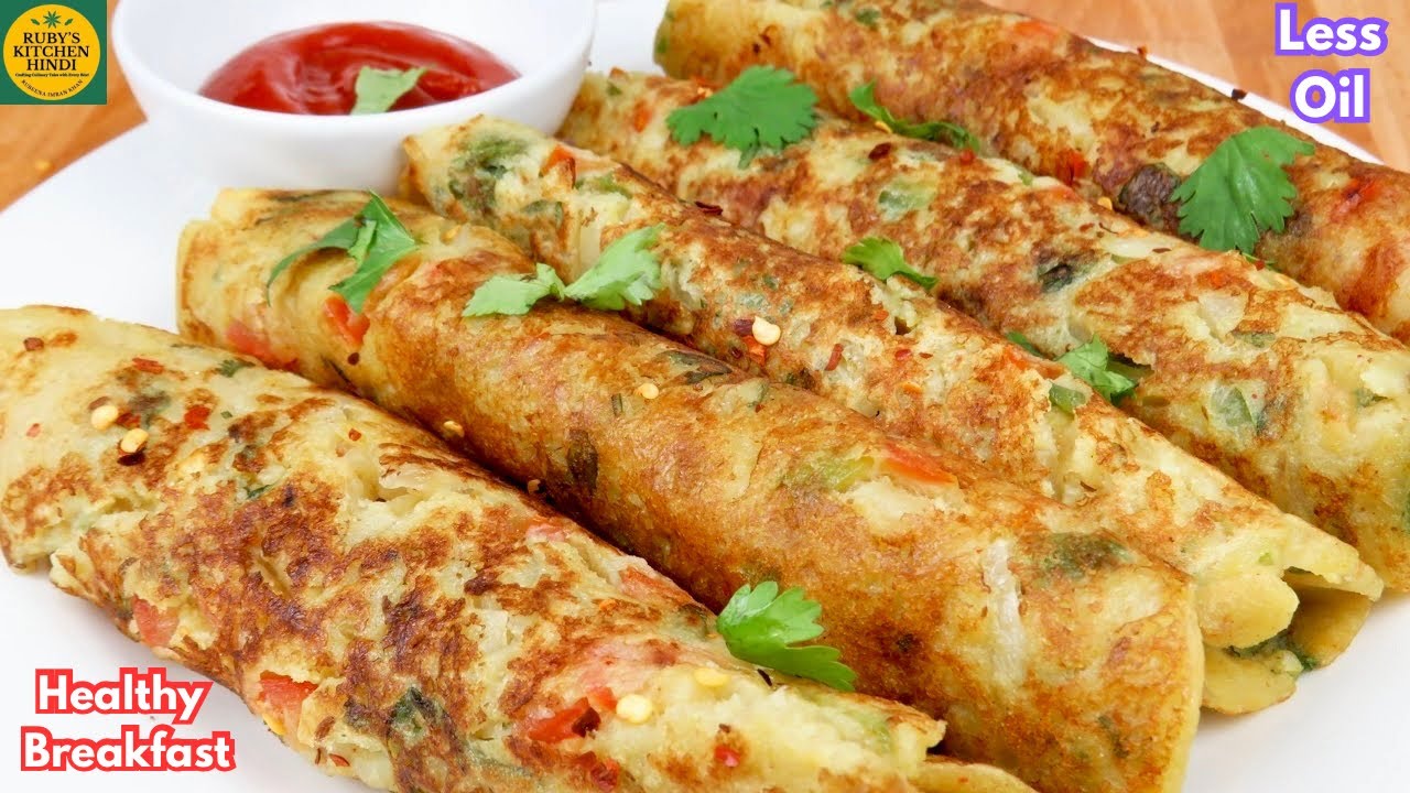 Only 5 Mins No Maida, Less Oil Healthy Morning Breakfast Recipe| New ...