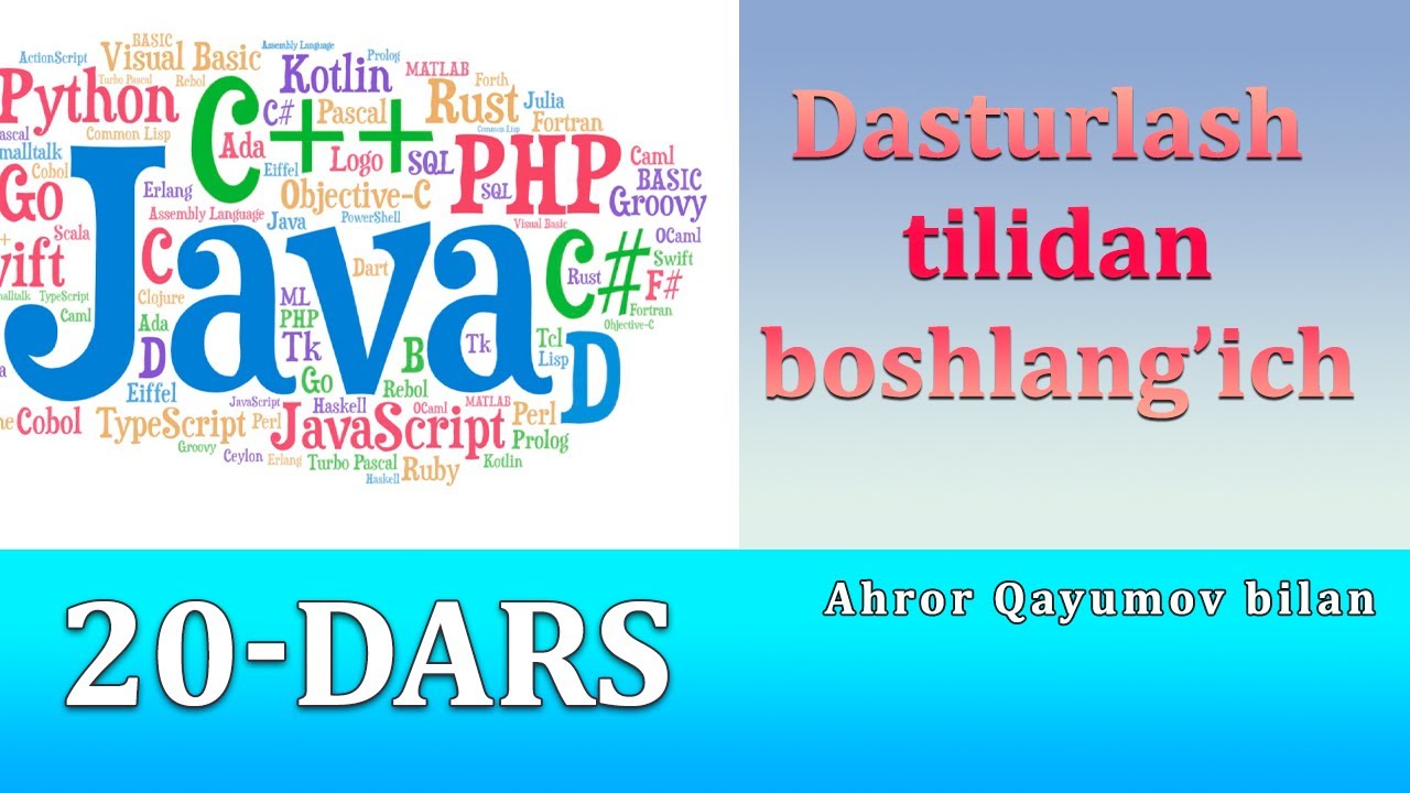 Java dasturlash tilidan boshlang'ich 20-dars - YouTube