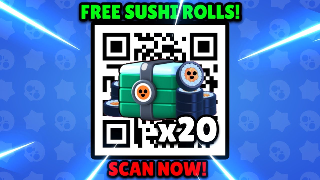 FREE! x20 SUSHI ROLLS QR CODES! 🎁 BRAWL STARS QR CODES 🥳 BRAWL STARS ...