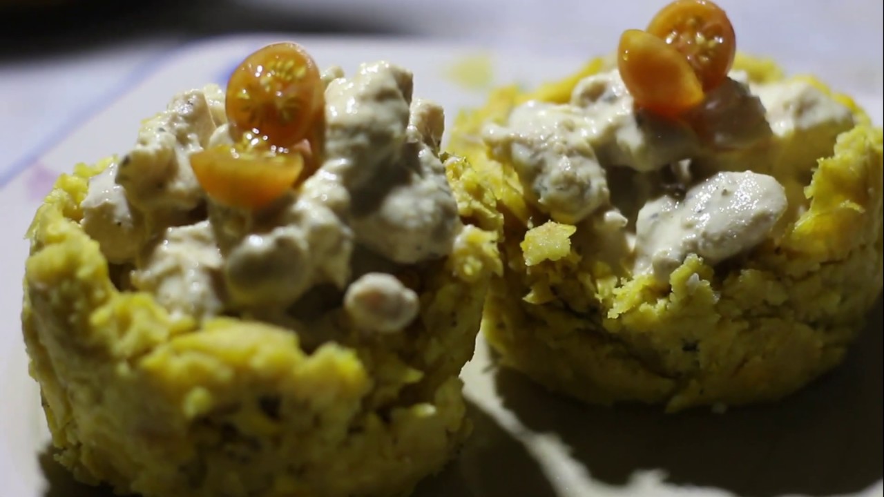 Mofongos con Pechuga a la Crema (Muy facil de hacer) - YouTube