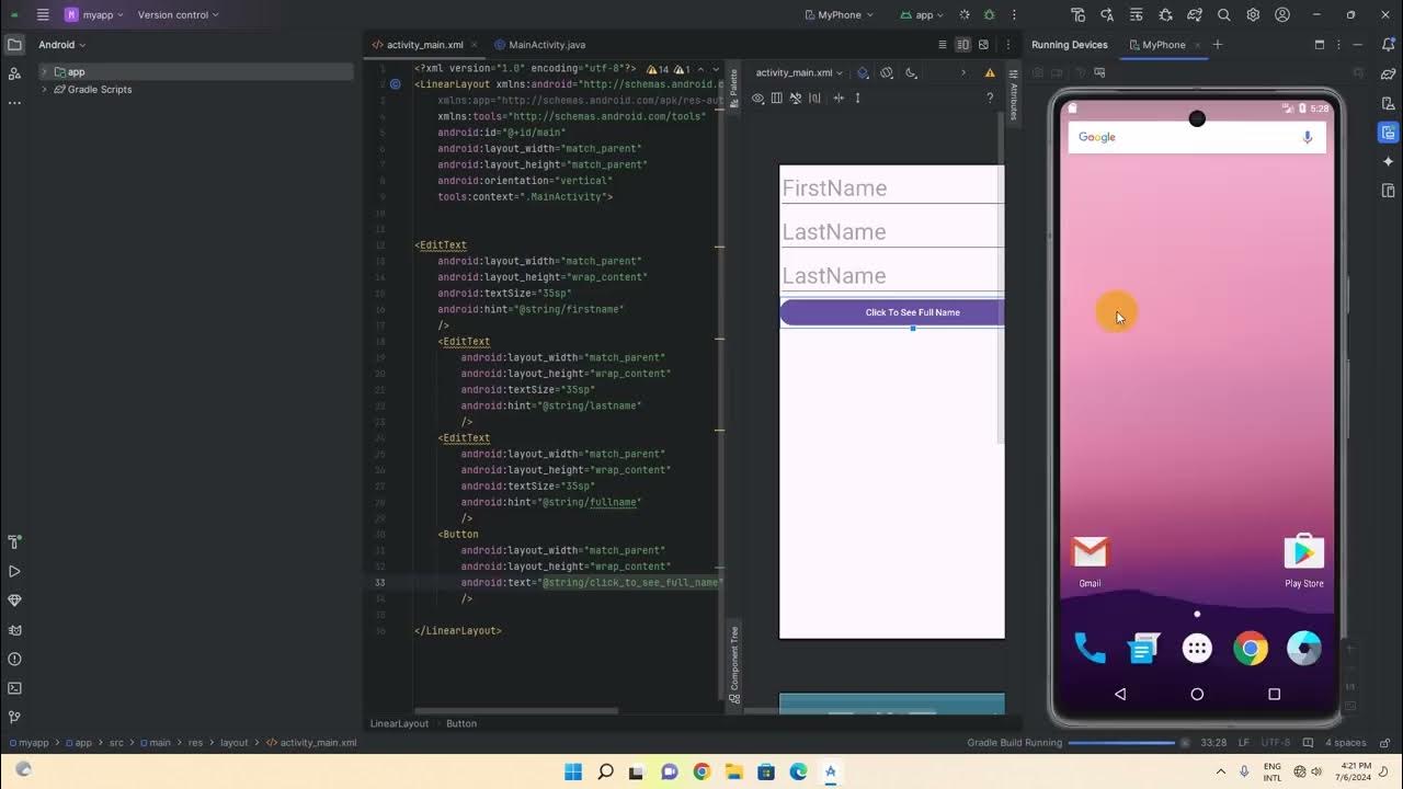 How to write code for a button in Android studio explained in Pashto by Abdullah Sorush - YouTube