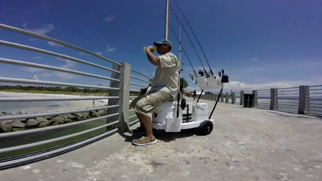 Seamule Pier Fishing Cart - YouTube